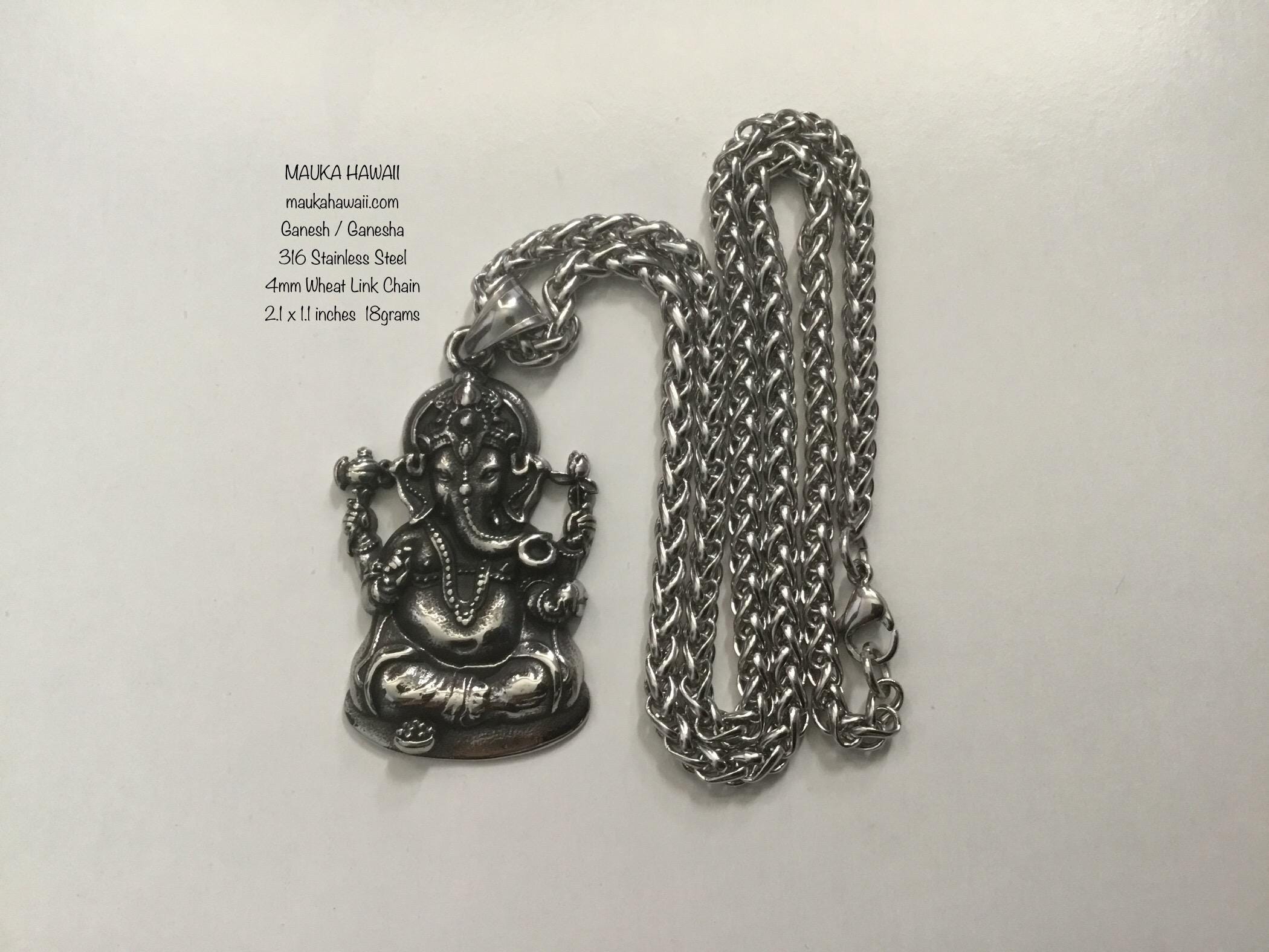 Ganesh Ganesha Hindu Buddha Hinduism Buddhism 316 Stainless Pendant ...