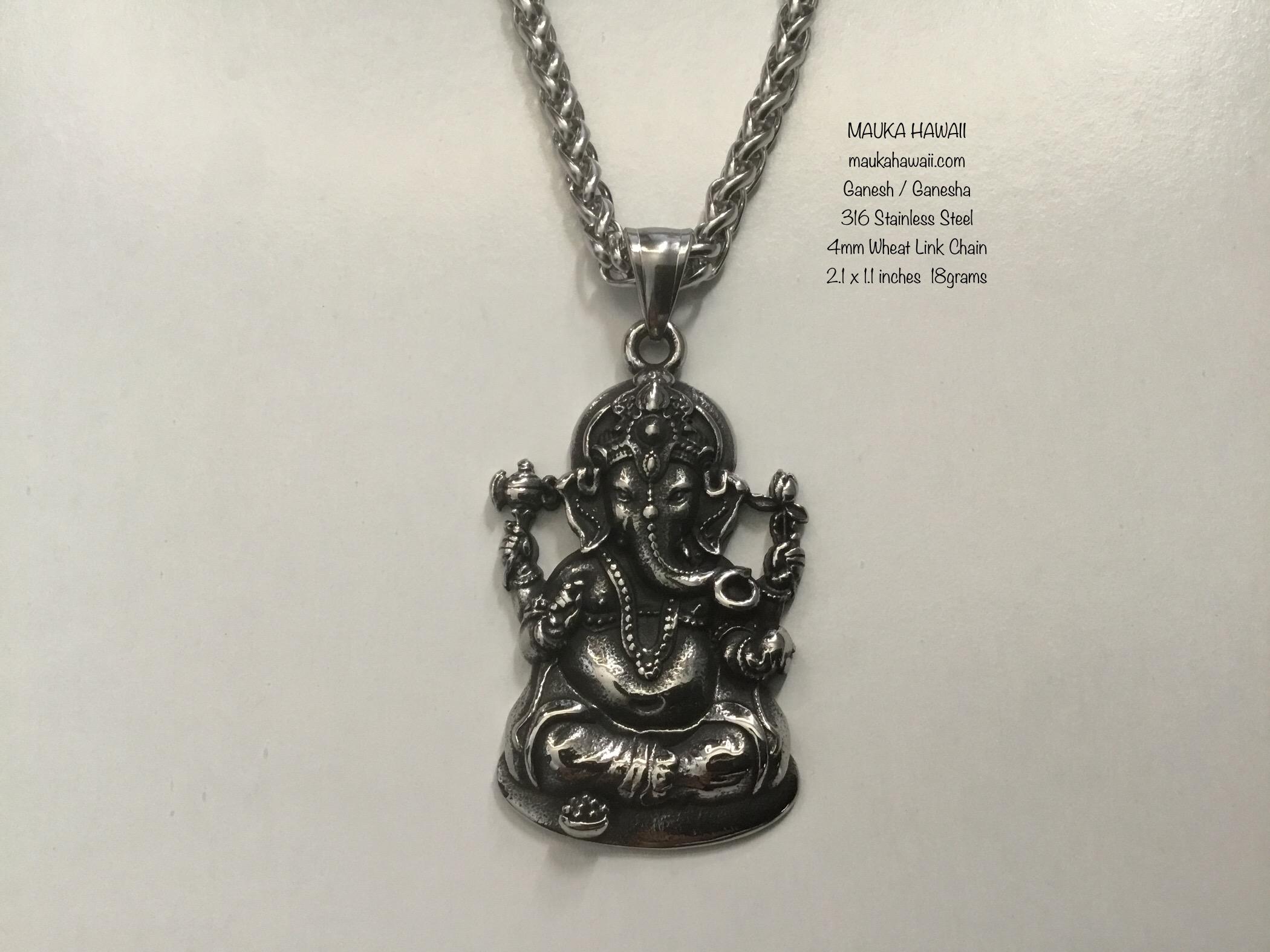 Ganesh Ganesha Hindu Buddha Hinduism Buddhism 316 Stainless Pendant ...