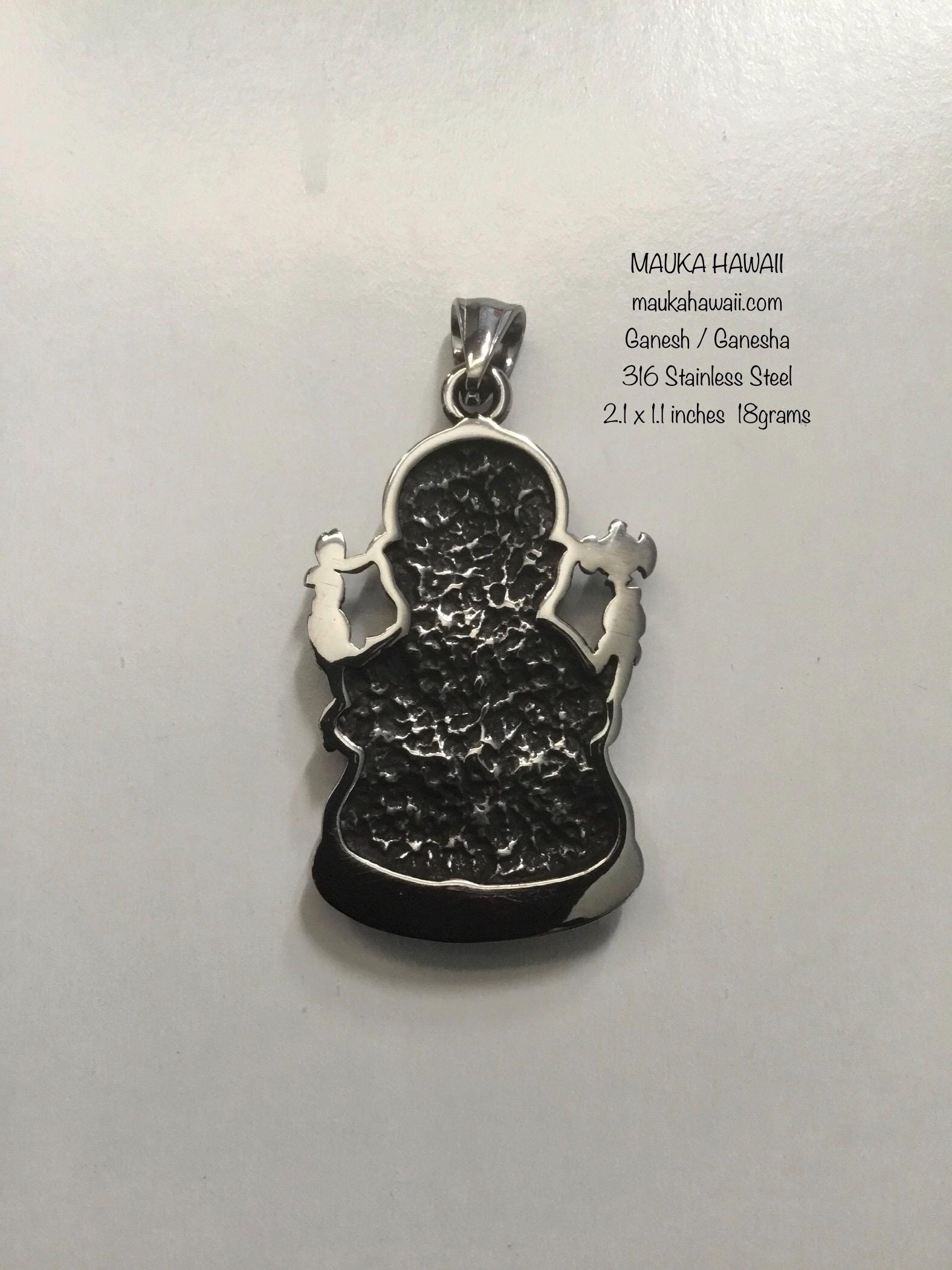 Ganesh Ganesha Hindu Buddha Hinduism Buddhism 316 Stainless Pendant ...