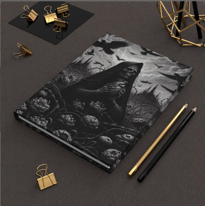Gothic Writing Journal Goth Composition Notebook Skeleton Diary Dark ...