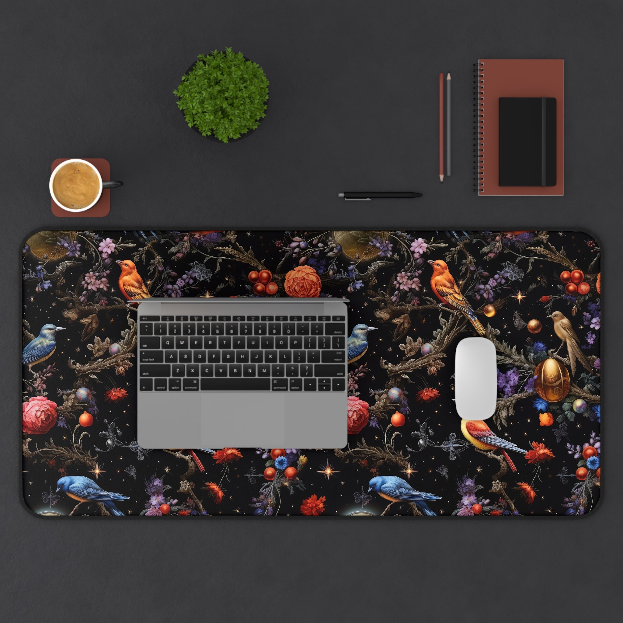Colorful Birds Desk Mat Bird Desk Mat Gaming Mouse Pad Large Mousepad ...