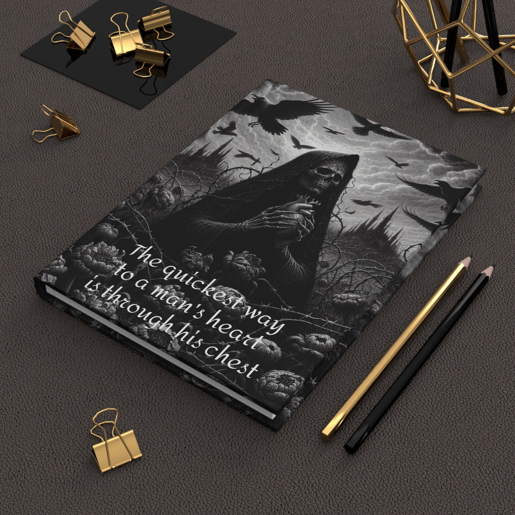 Gothic Writing Journal Goth Composition Notebook Skeleton Diary Dark ...