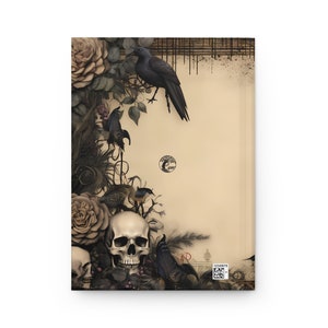 Gothic Hardcover Lined Writing Journal With Skulls and Flowers ...