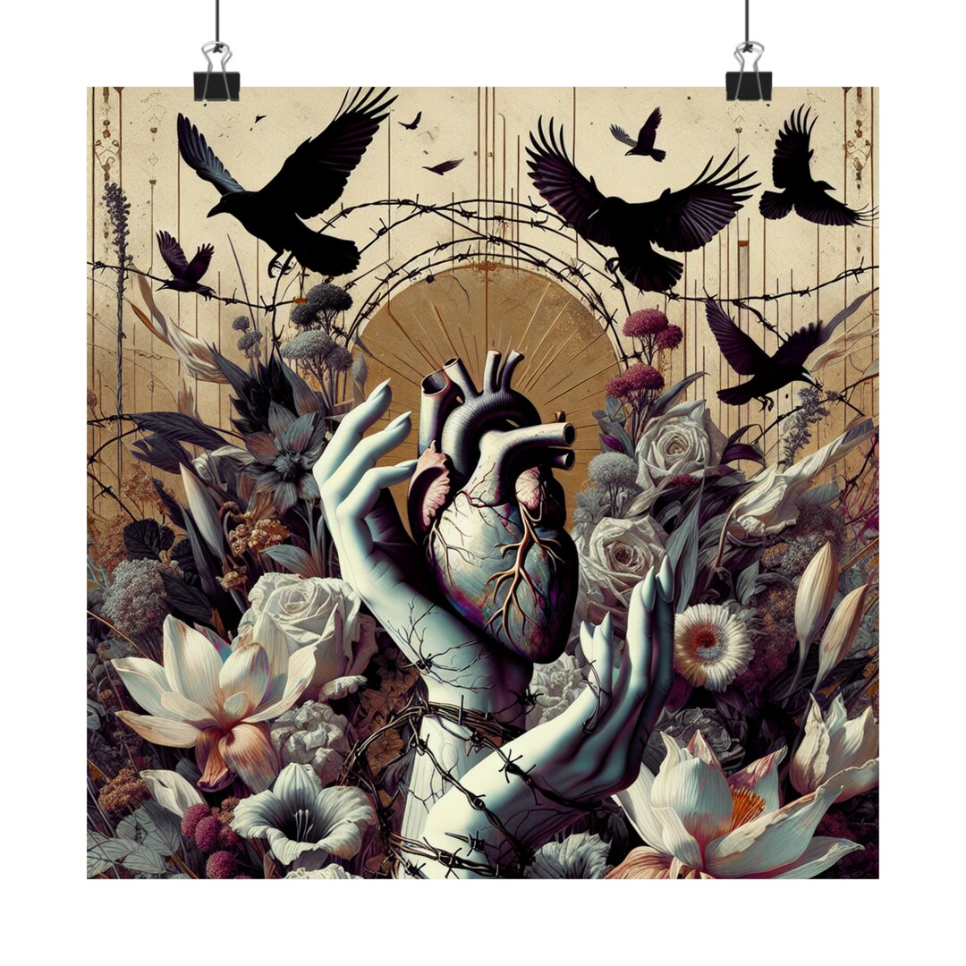 Gothic Poster Goth Heart Poster Dark Academia Poster Gothic Emo Grunge ...