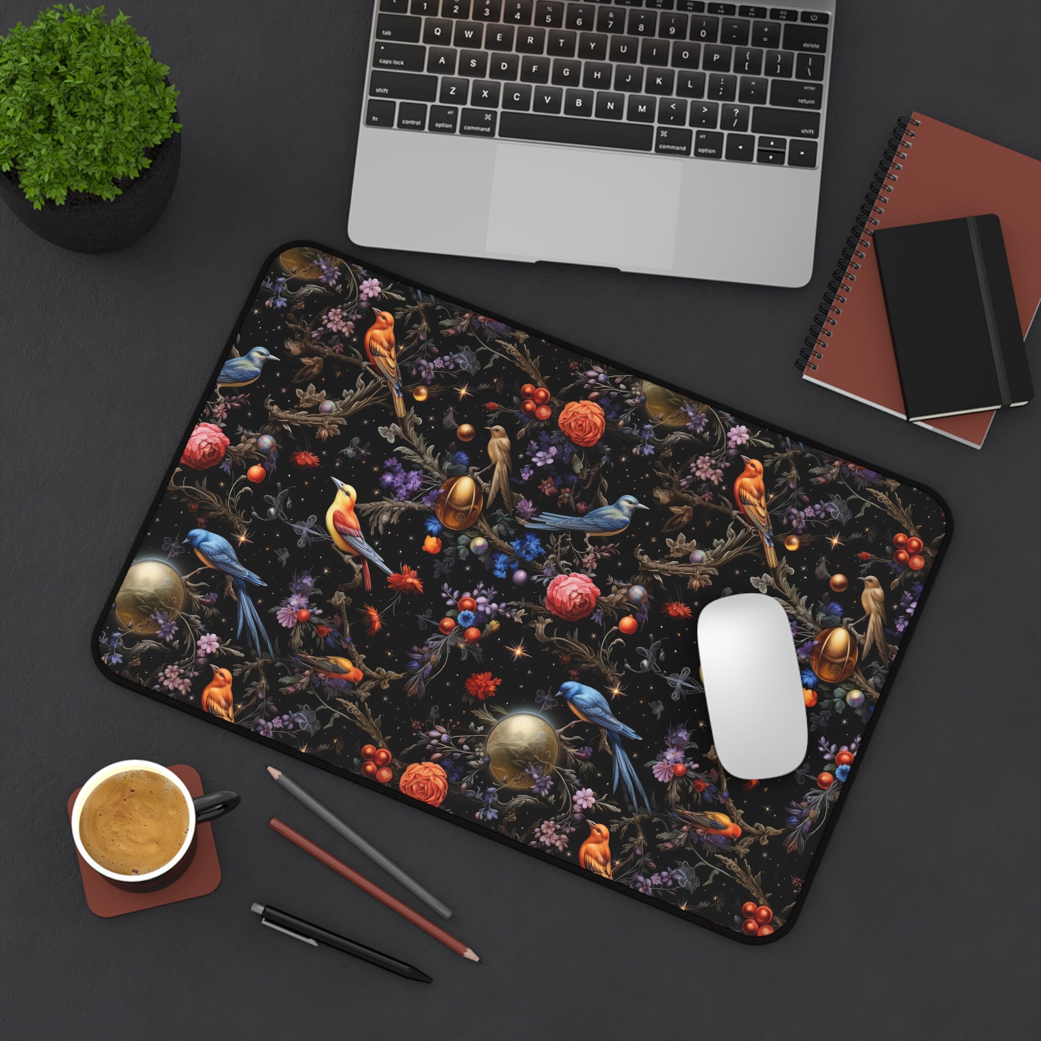Colorful Birds Desk Mat Bird Desk Mat Gaming Mouse Pad Large Mousepad ...