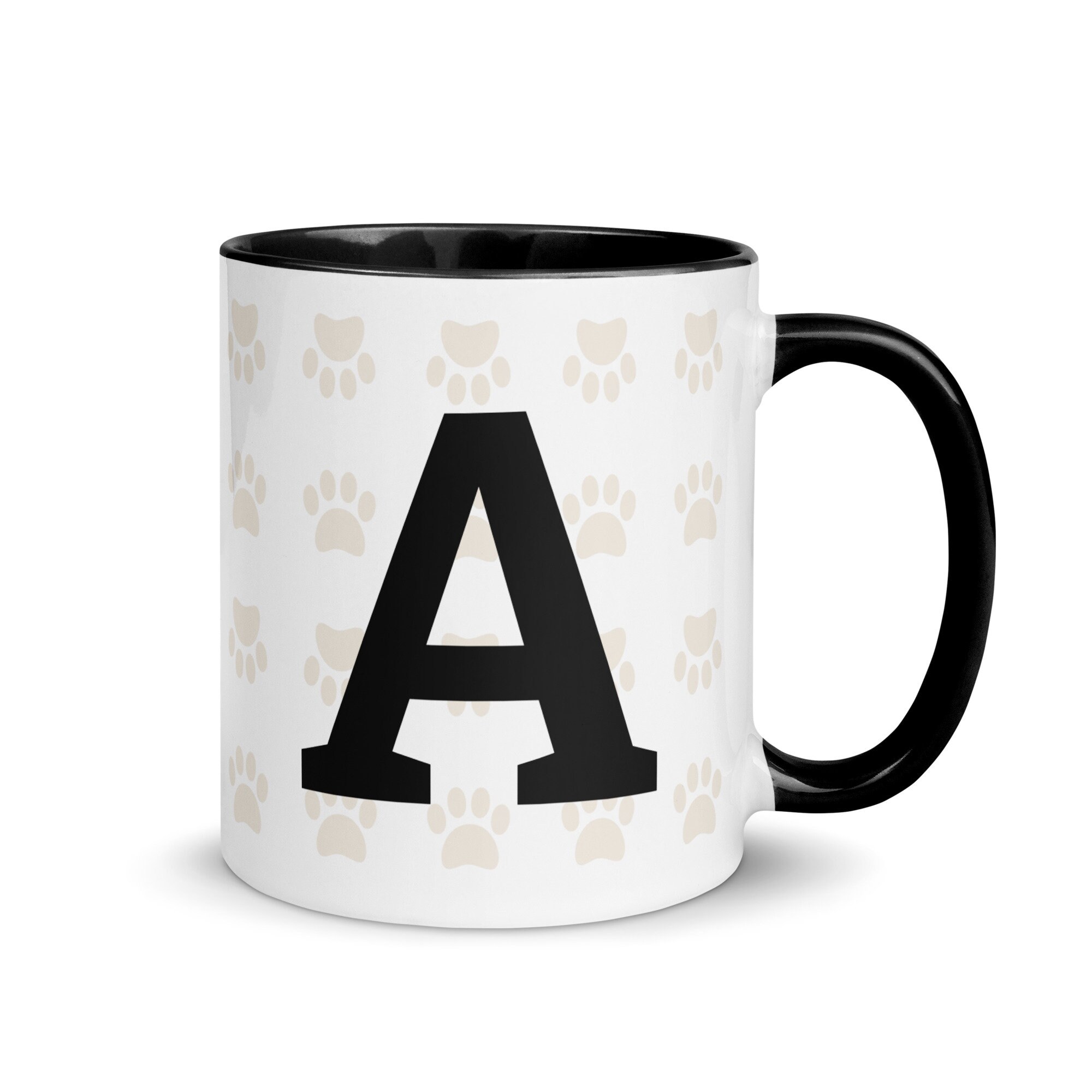 Monogram Paw Print Mug Personalized Paw Print Mug Pet Lover Gift ...