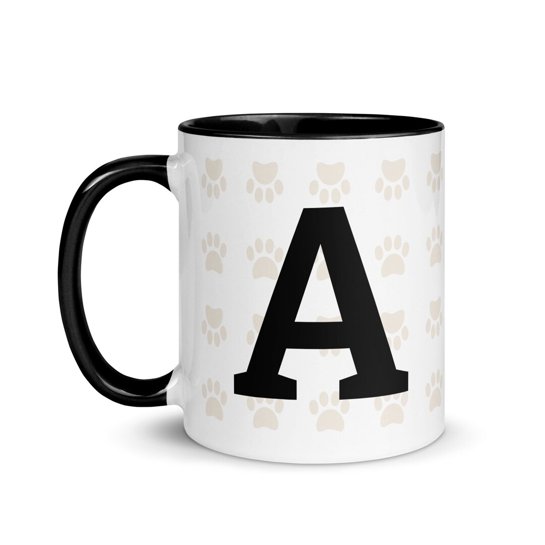 Monogram Paw Print Mug Personalized Paw Print Mug Pet Lover Gift ...