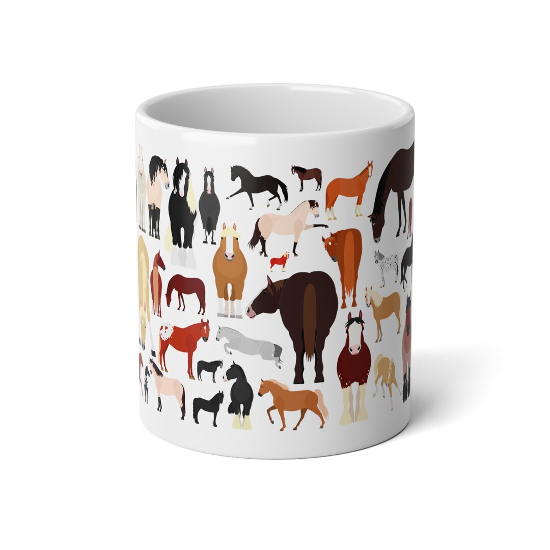 Horse Lovers Jumbo 20oz Mug Cute Horses Mug Horse Lover's Coffee Cup ...