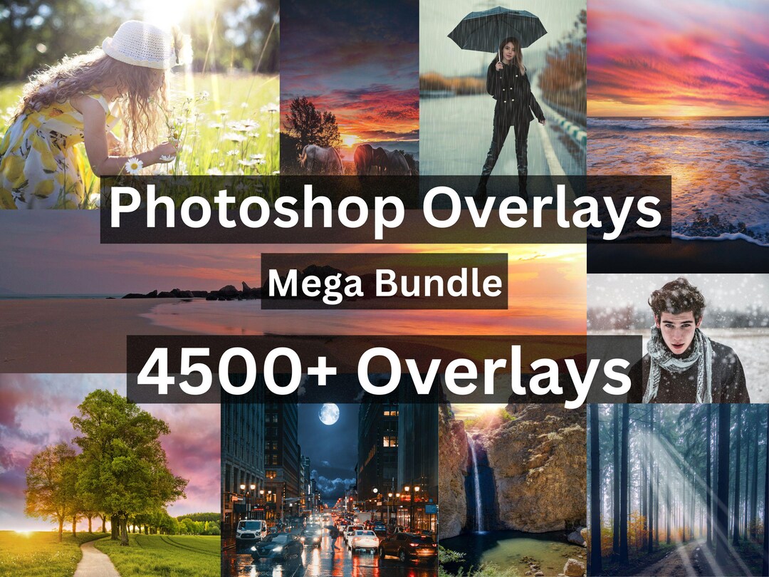 4500+ Photoshop Overlays Bundle, Digital Graphics Pack, Creative Photo ...