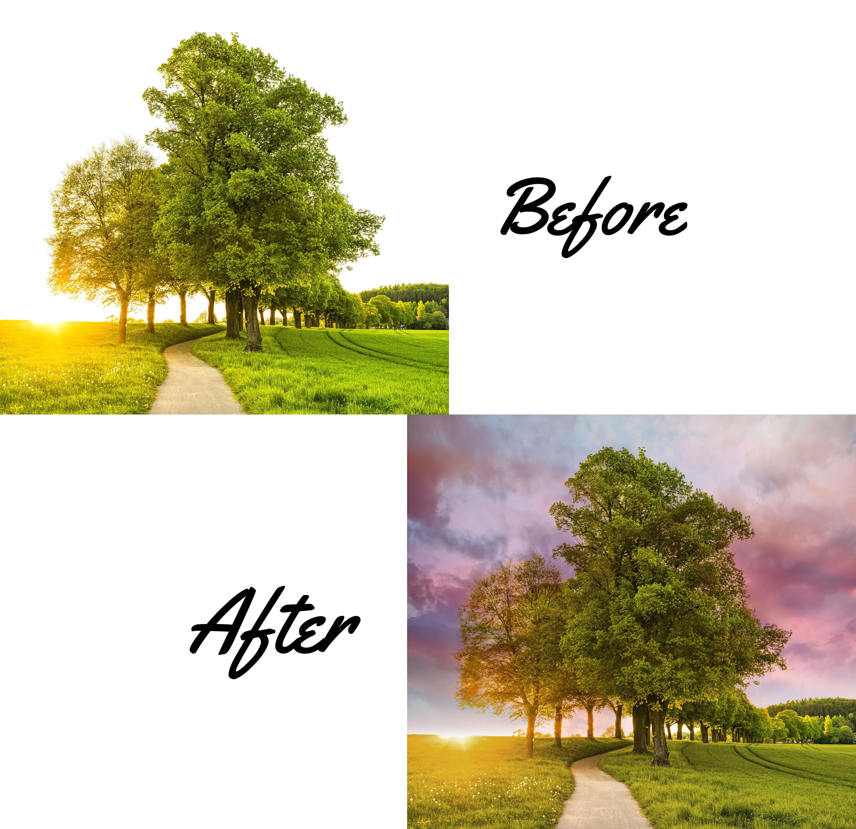 80 Romantic Sky Overlays, Photoshop Overlay, Cloudy Skies, Sunset ...