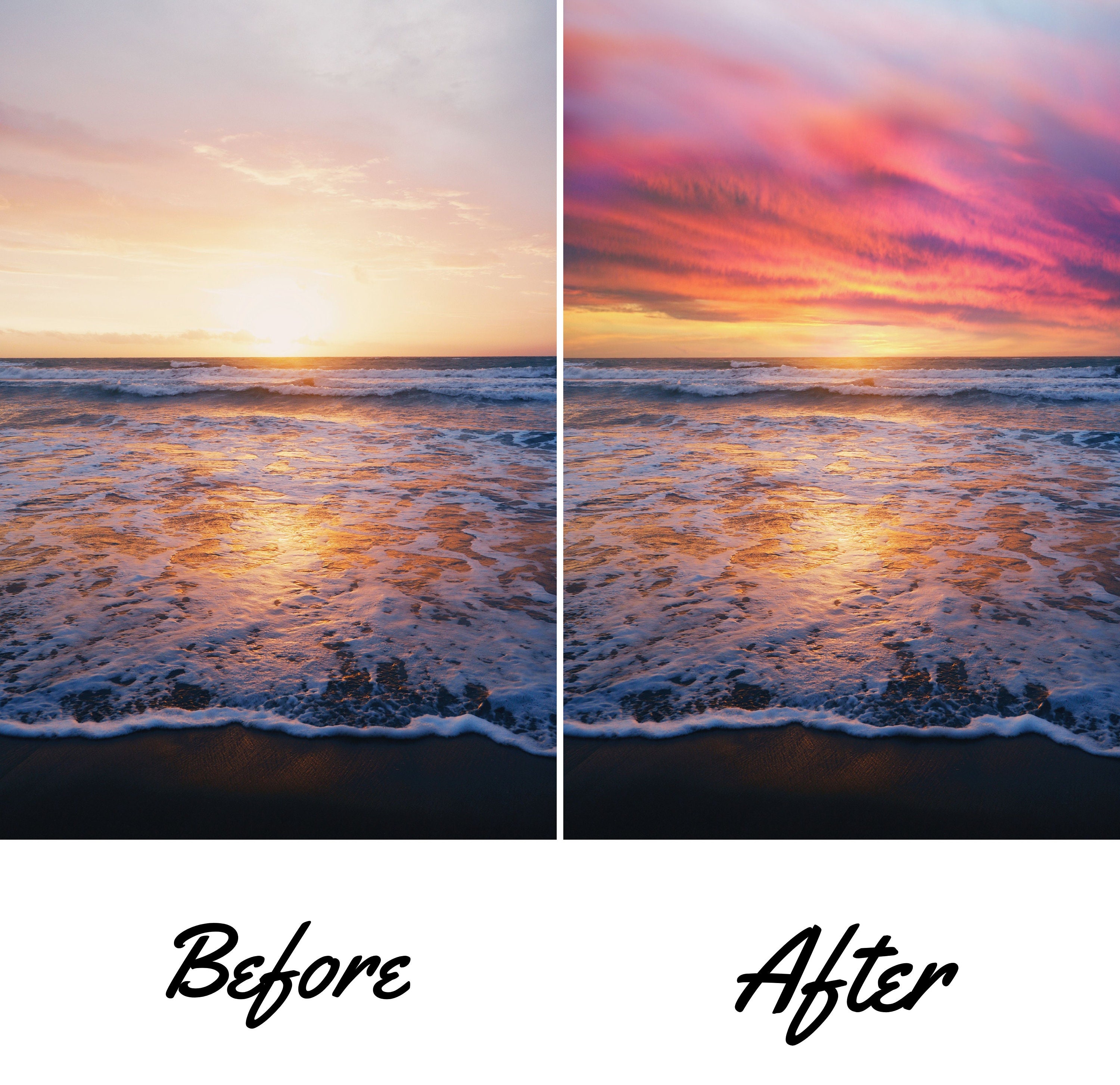 80 Romantic Sky Overlays, Photoshop Overlay, Cloudy Skies, Sunset ...