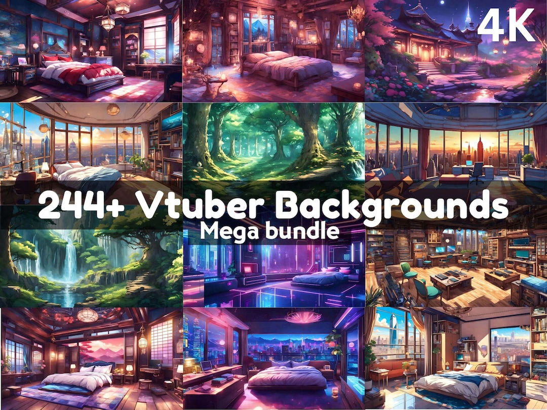 244 Vtuber Backgrounds Mega Bundle, Vtuber Rooms, Stream Background ...