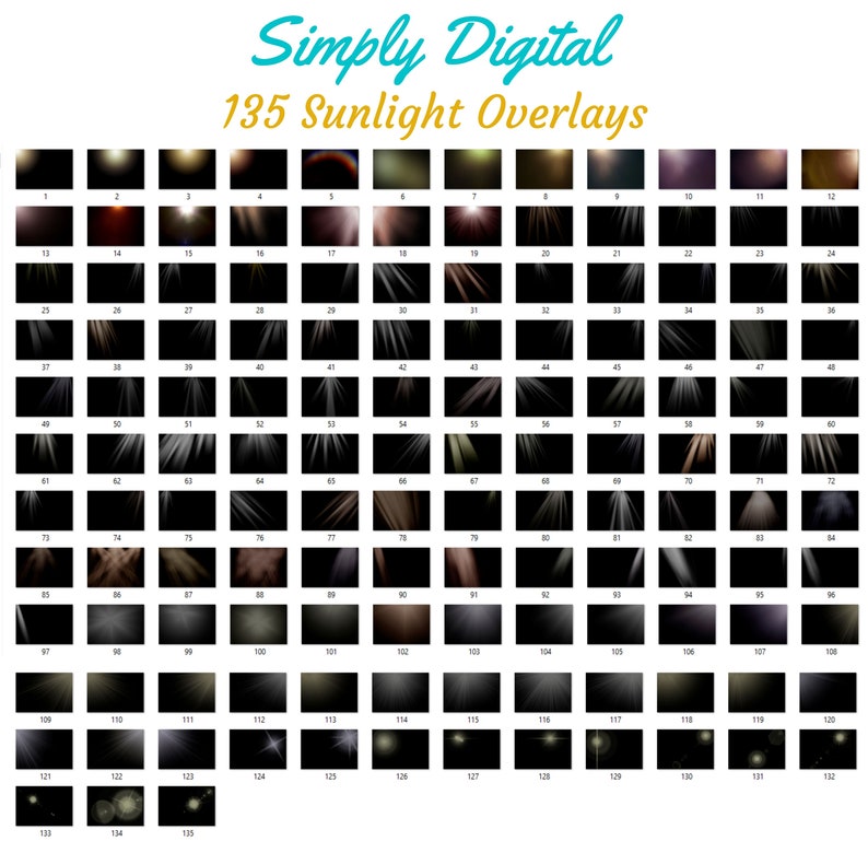 135 Photoshop Sunlight Overlays Sun Rays Sunbeams God Rays - Etsy