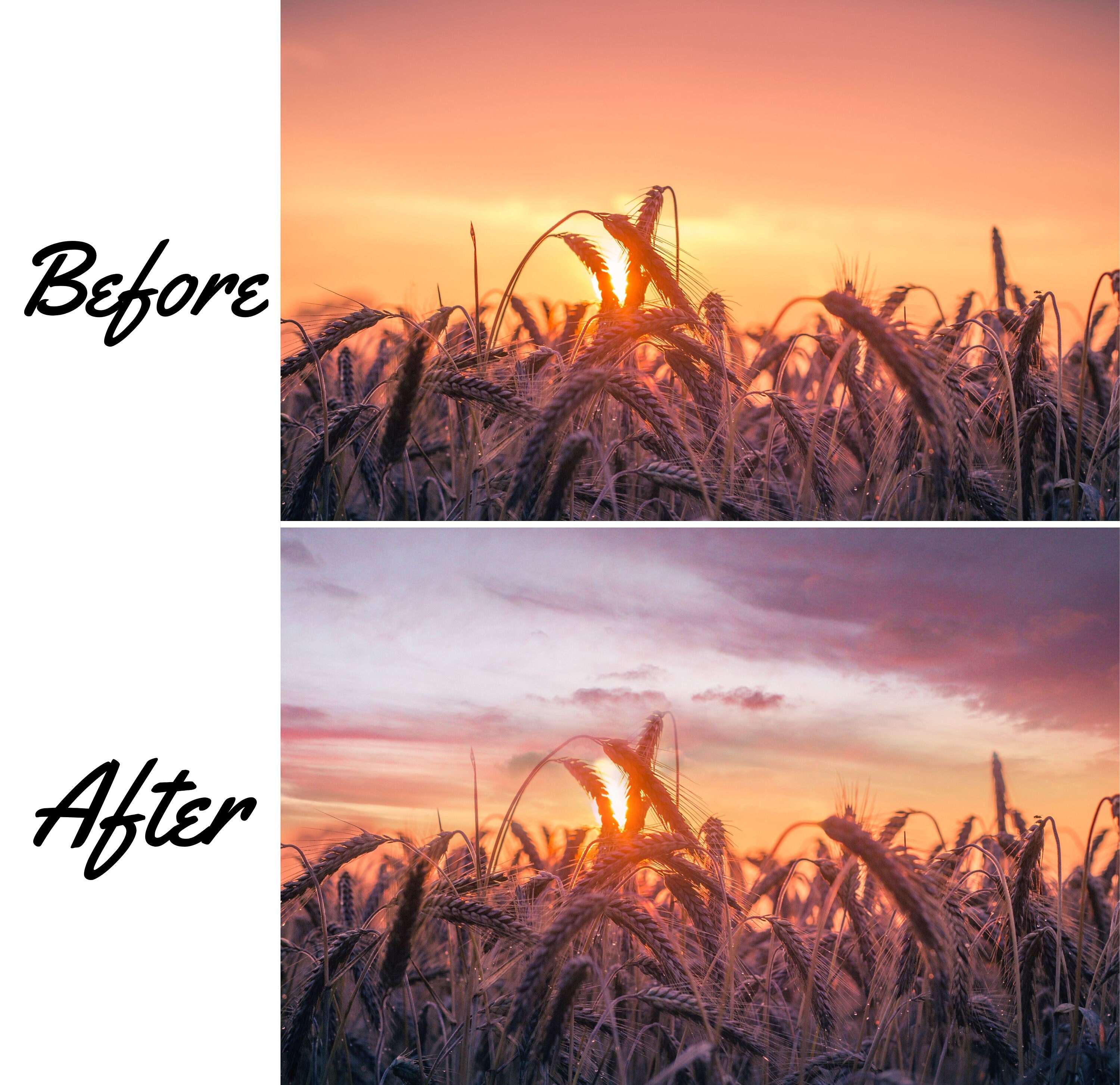 80 Romantic Sky Overlays, Photoshop Overlay, Cloudy Skies, Sunset ...