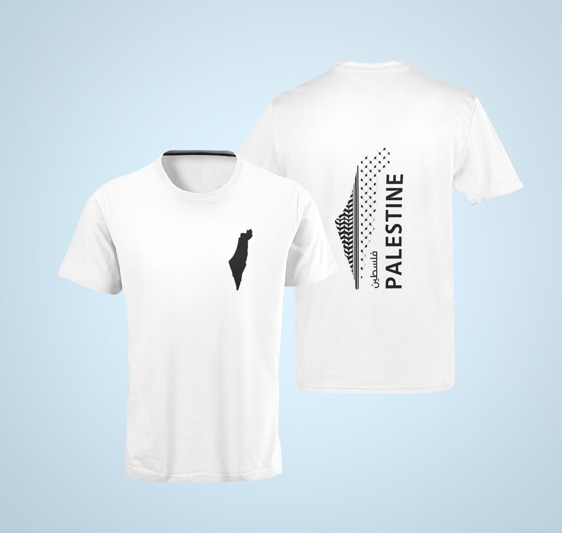 Palestine Map Front and Back Design Unisex T-shirt - Etsy