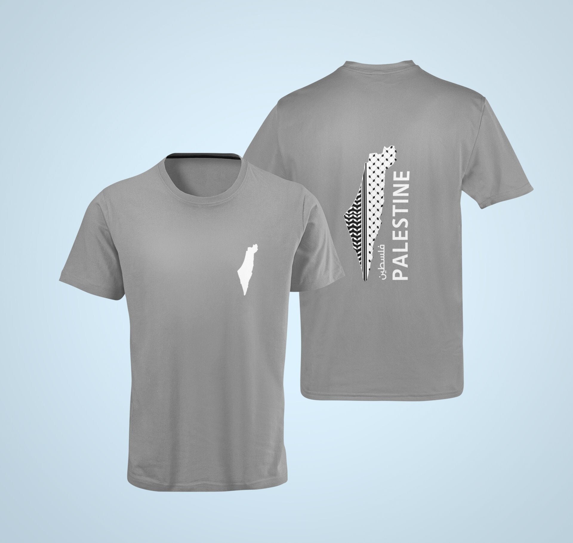 Palestine Map Front and Back Design Unisex T-shirt - Etsy