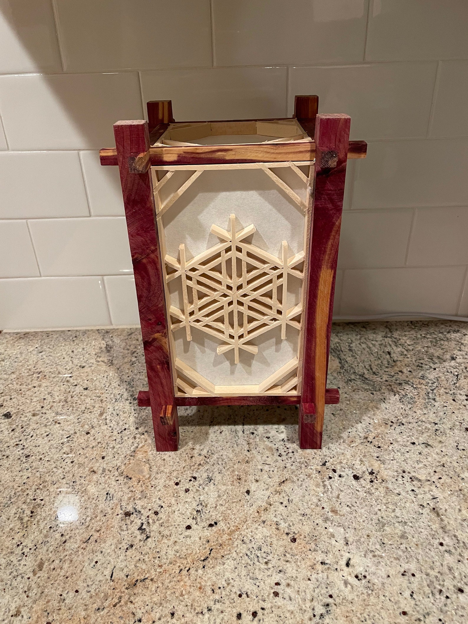 Cedar Snowflake Kumiko Lamp - Etsy