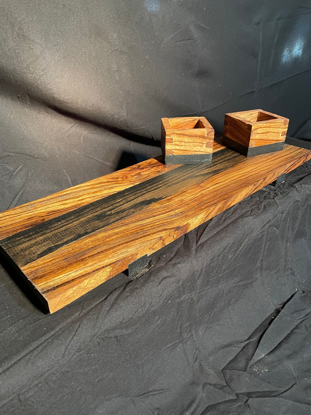Zebrawood and Ebonized Oak Sushi Board and Sake Cup Set - Etsy