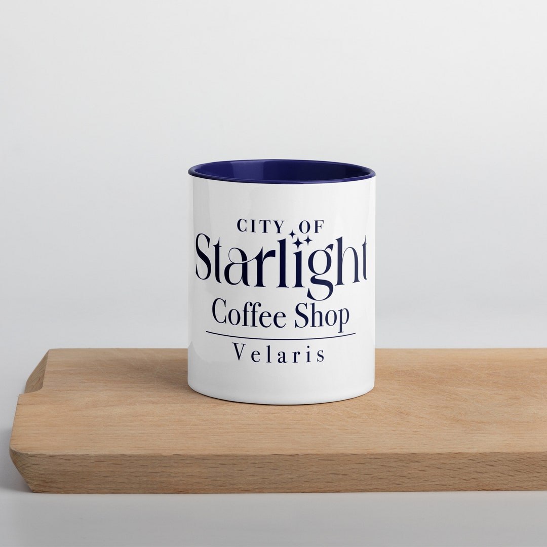 City of Starlight Coffee Mug With Color Inside Navy - Etsy