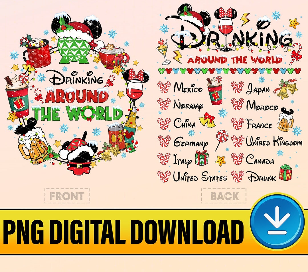 Epcot Drinking Around the World Christmas Png, Disneyland Epcot Food ...