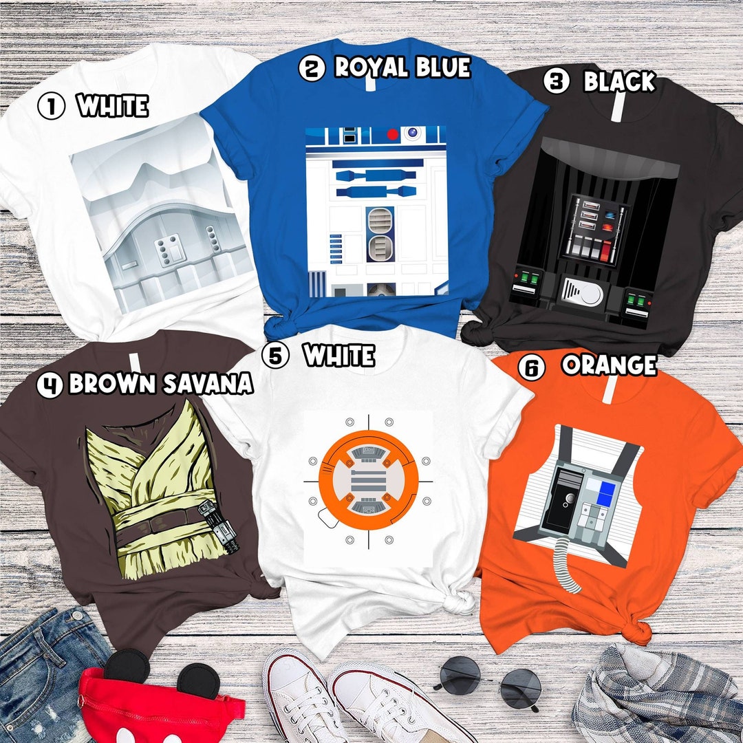Starwars Stormtrooper & Droid Costume Shirt Darth Vader R2D2 - Etsy