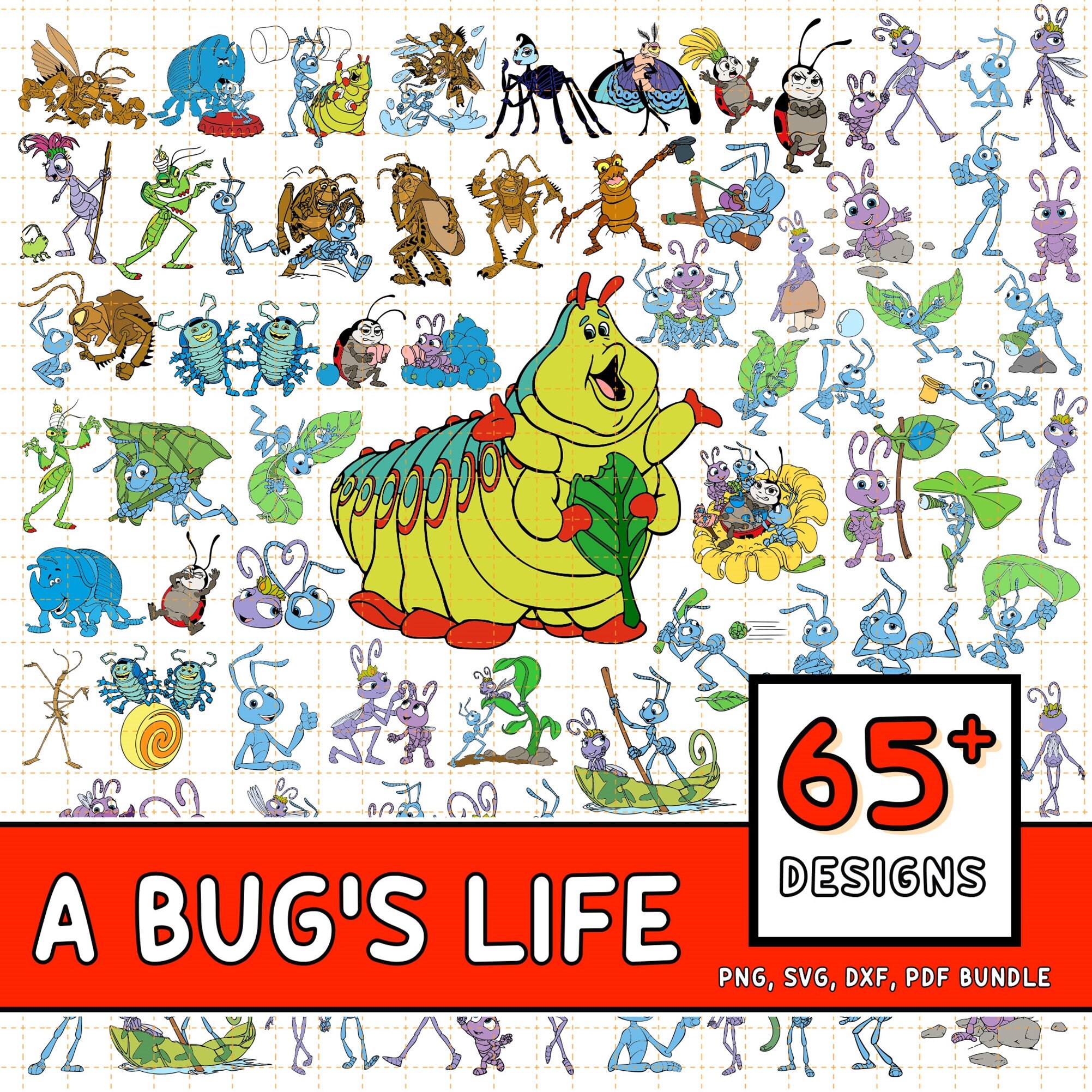 A Bugs Life Caterpillar Png Bundle A Bug's Life - Etsy