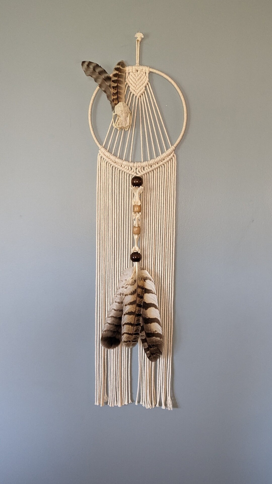 Bone Macrame With Skull - Etsy