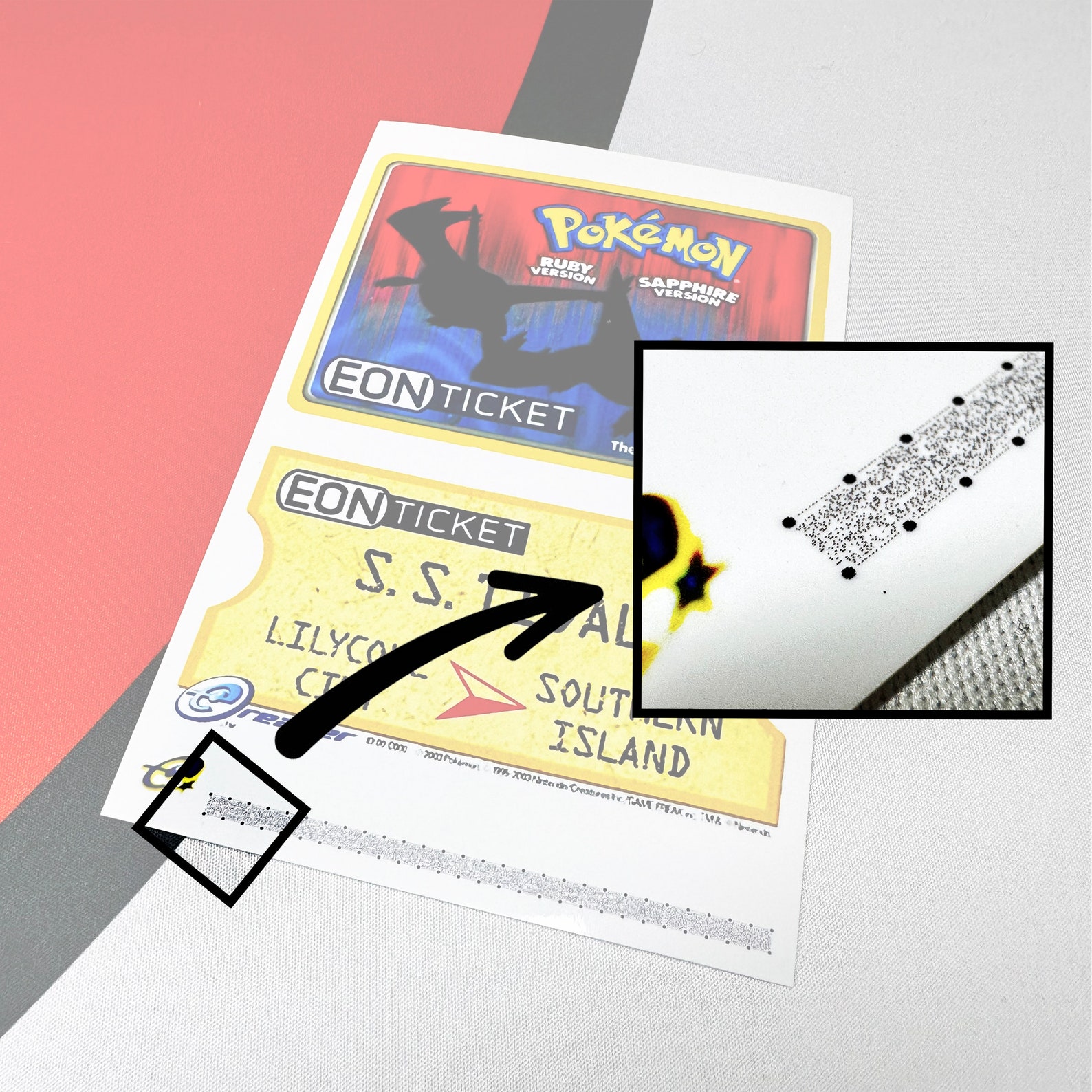 Eon Ticket - Pokemon Ruby & Sapphire E-reader Custom Card - Etsy