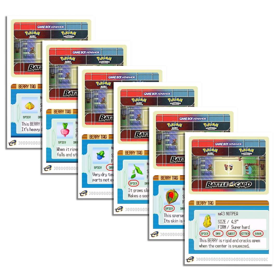 Pokemon Battle-e: Series 1 E-reader Berries Custom Cards - Etsy