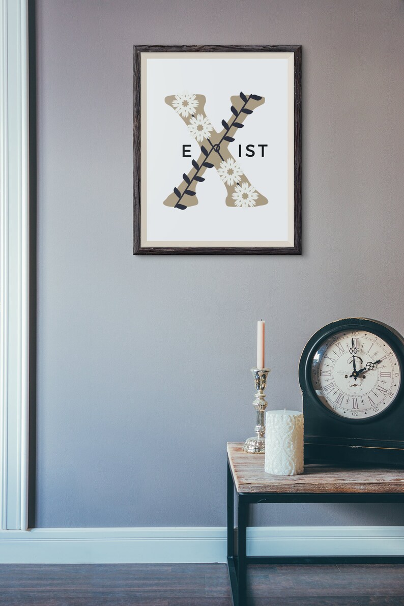 EXIST Modern Poster Digital Download Wall Print Minimalist Print Large ...