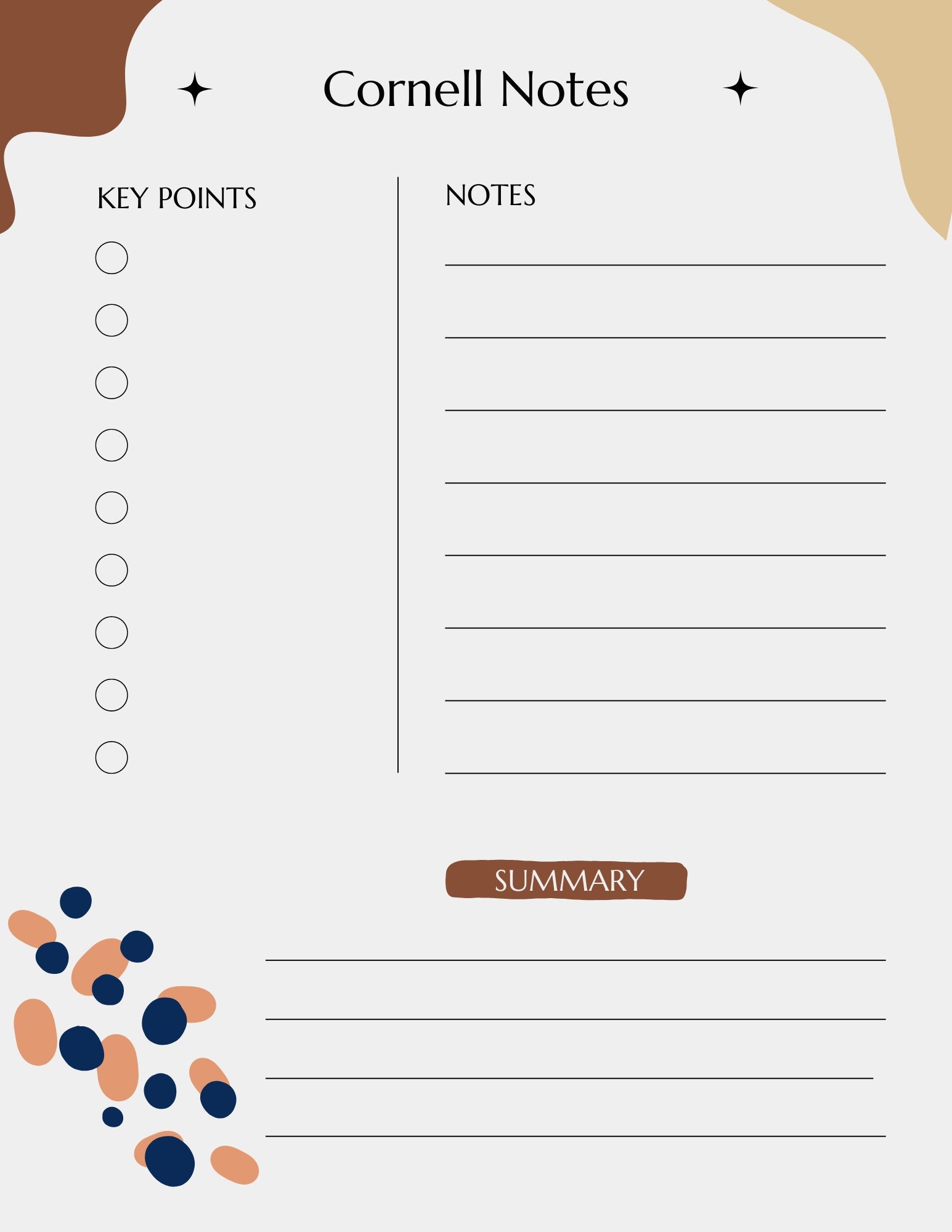 Printable Cornell Notes Note Page Cornell Style Notes PDF - Etsy