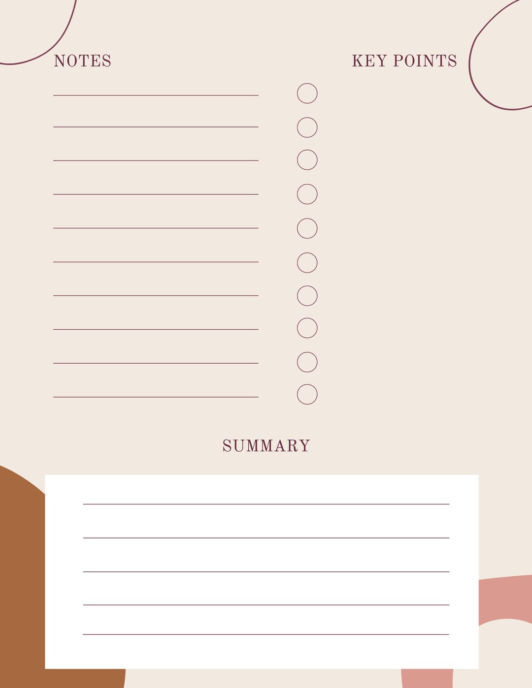 Printable Notes Cornell Note Page Cornell Style Notes PDF - Etsy
