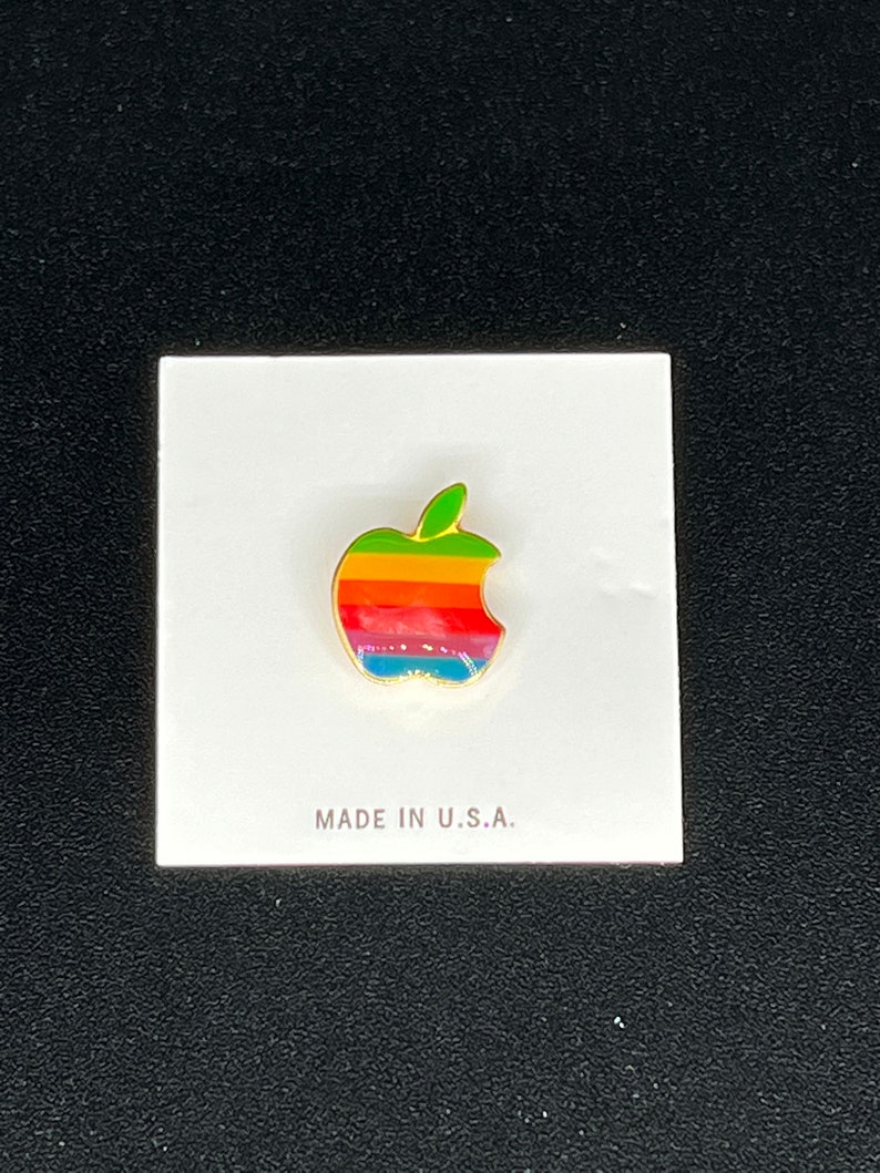 Rare Vintage Enamel Apple Macintosh Computer Rainbow Lapel Pin - Etsy