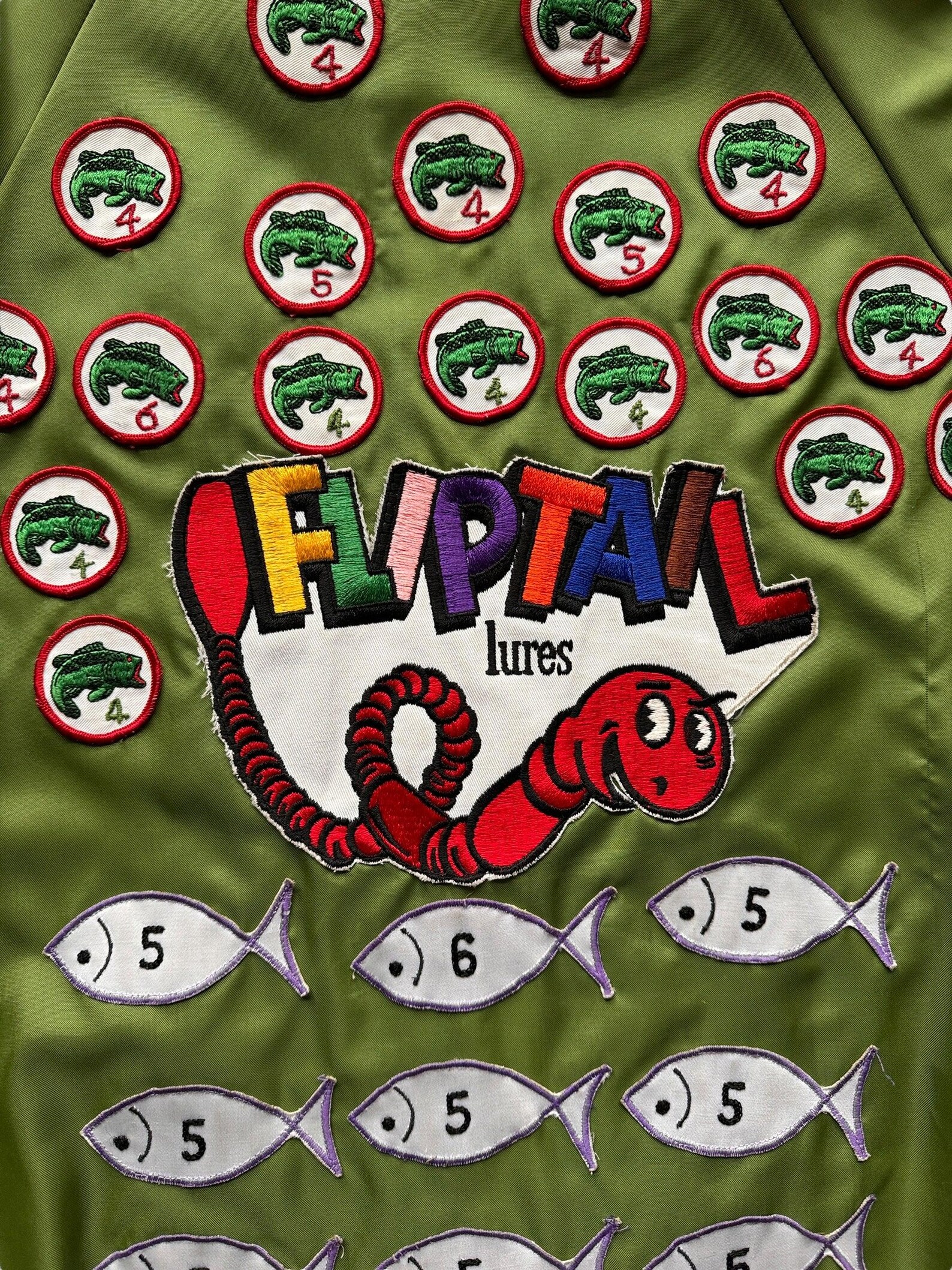 Vintage Fliptail Lures Fisherman Patches Windbreaker SZ XL - Etsy