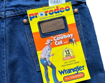 Vintage 90s Deadstock Wrangler Cowboy Cut Denim 33x36 Vintage 90s Deadstock Wrangler Cowboy Cut Denim 33x36