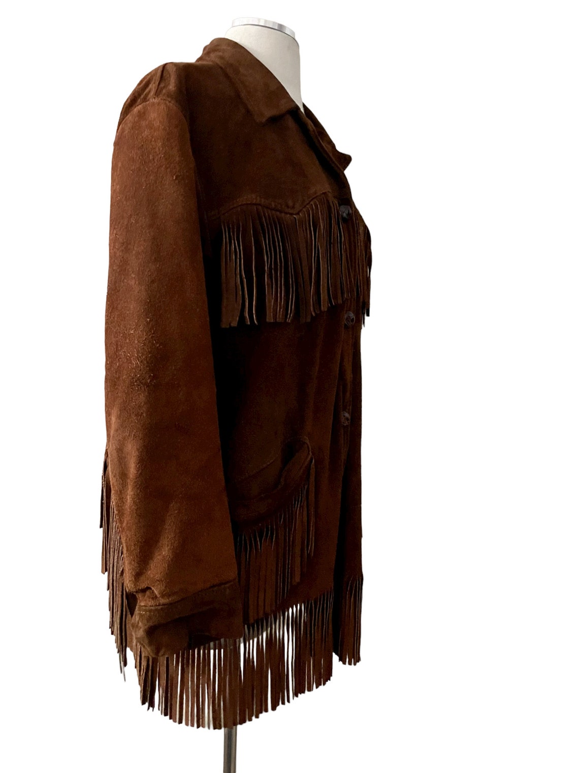Vintage 1970s Sears Western Wear Fringe Suede Coat barn Owl Vintage ...