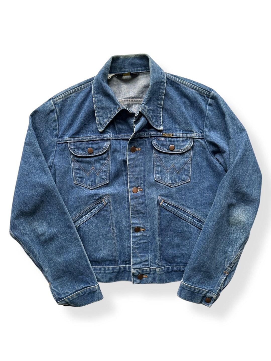 Vintage Wrangler 124MJ Denim Trucker Jacket SZ 42 - Etsy