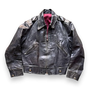 Vintage Leather Police Jacket SZ 46 - Etsy