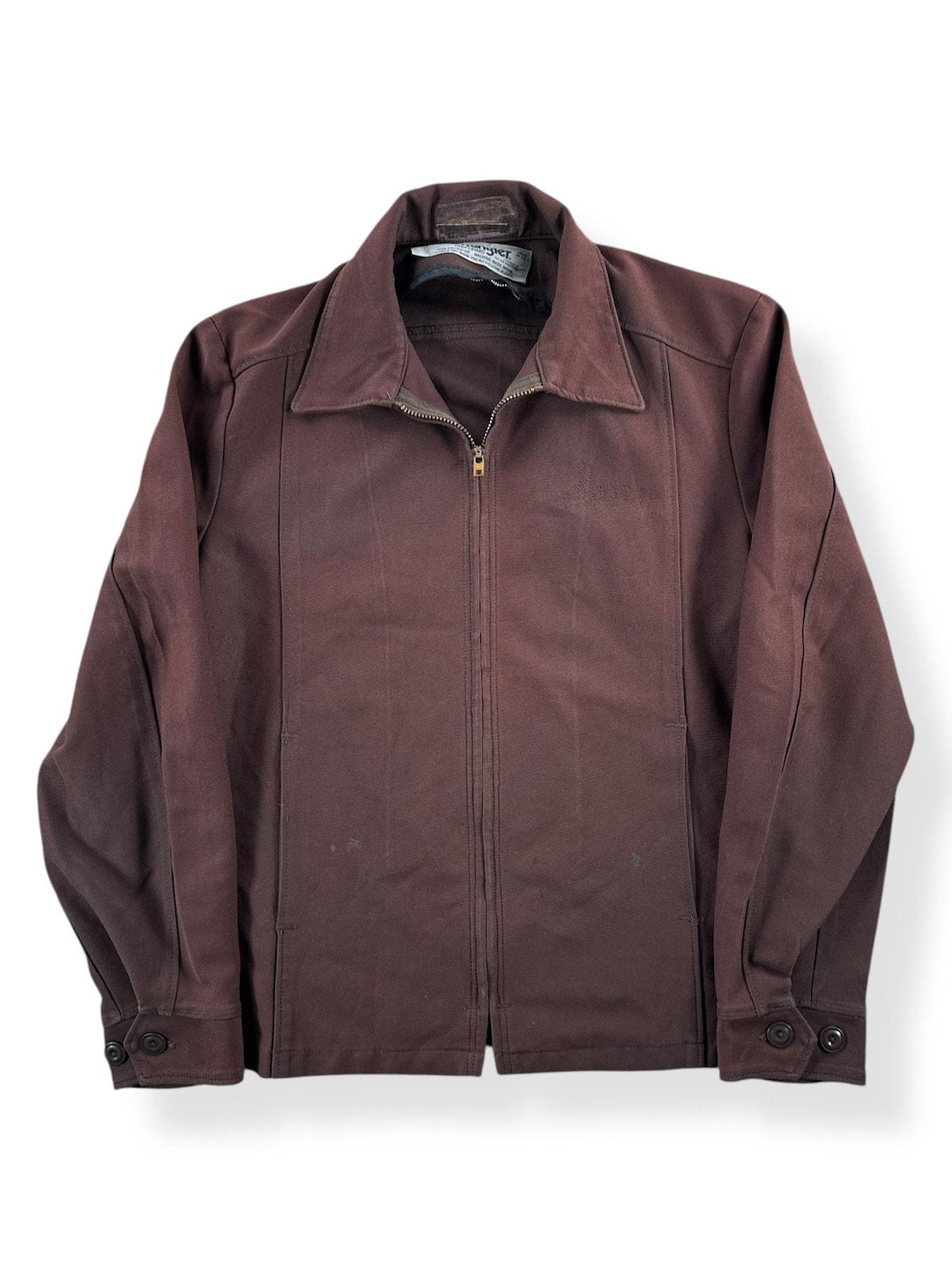 Vintage Brown Wrangler Gas Station Jacket SZ 38 - Etsy