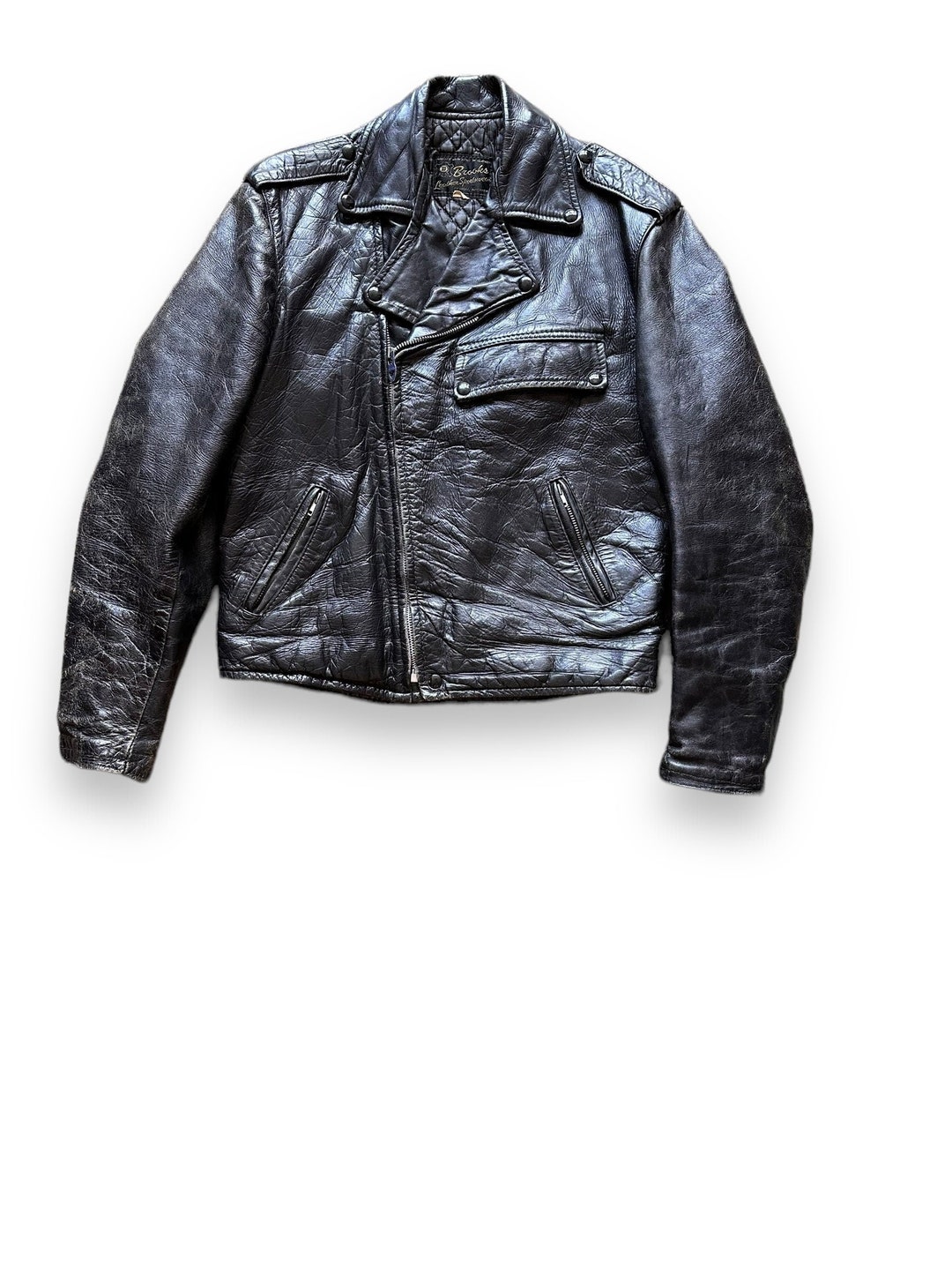 Vintage Brooks Leather PJ-27 Buco Style Leather Jacket SZ 42 Vintage ...