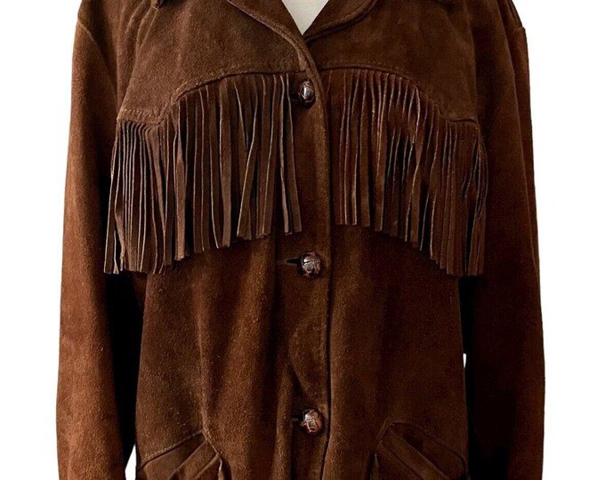 Vintage 1970s Sears Western Wear Fringe Suede Coat |barn Owl Vintage ...