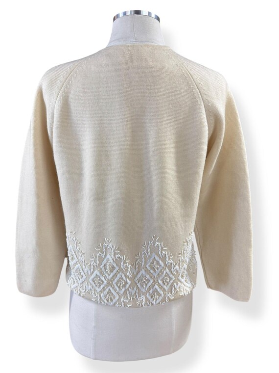 1950s Beaded Wool Cardigan L - Gem