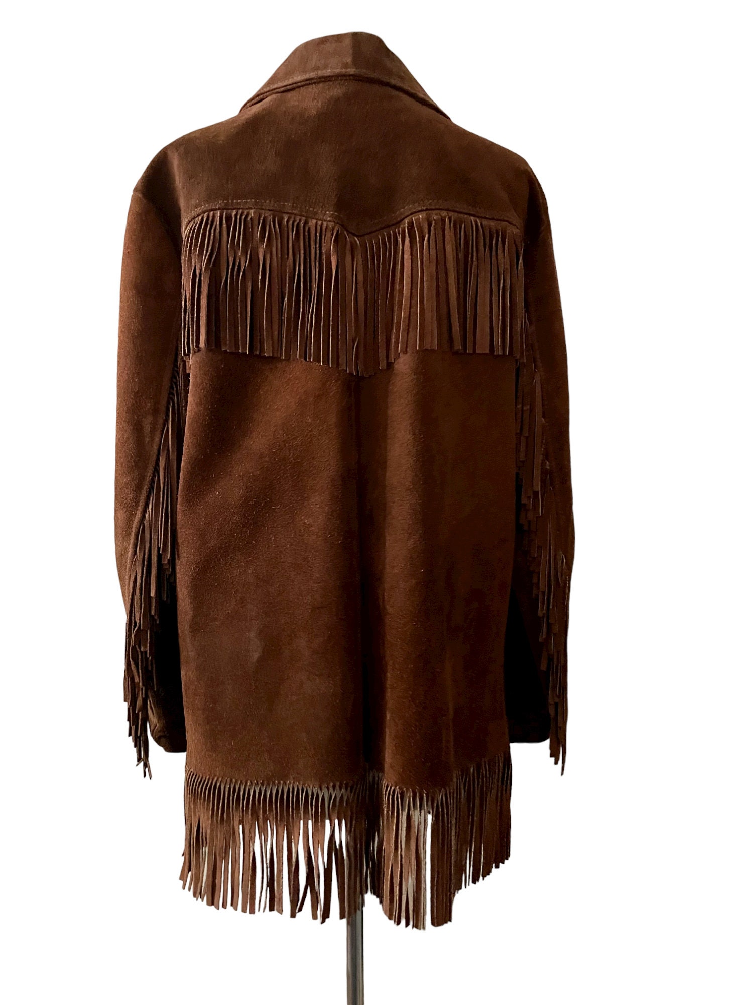 Vintage 1970s Sears Western Wear Fringe Suede Coat barn Owl Vintage ...