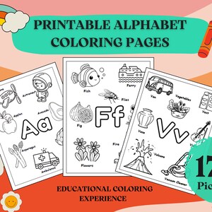 Printable Alphabet Coloring Pages for Kids, Toddlers, Kindergarten ...