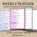 Colorful Weekly Planner Printable PDF Instant Download Quick Print A4 ...