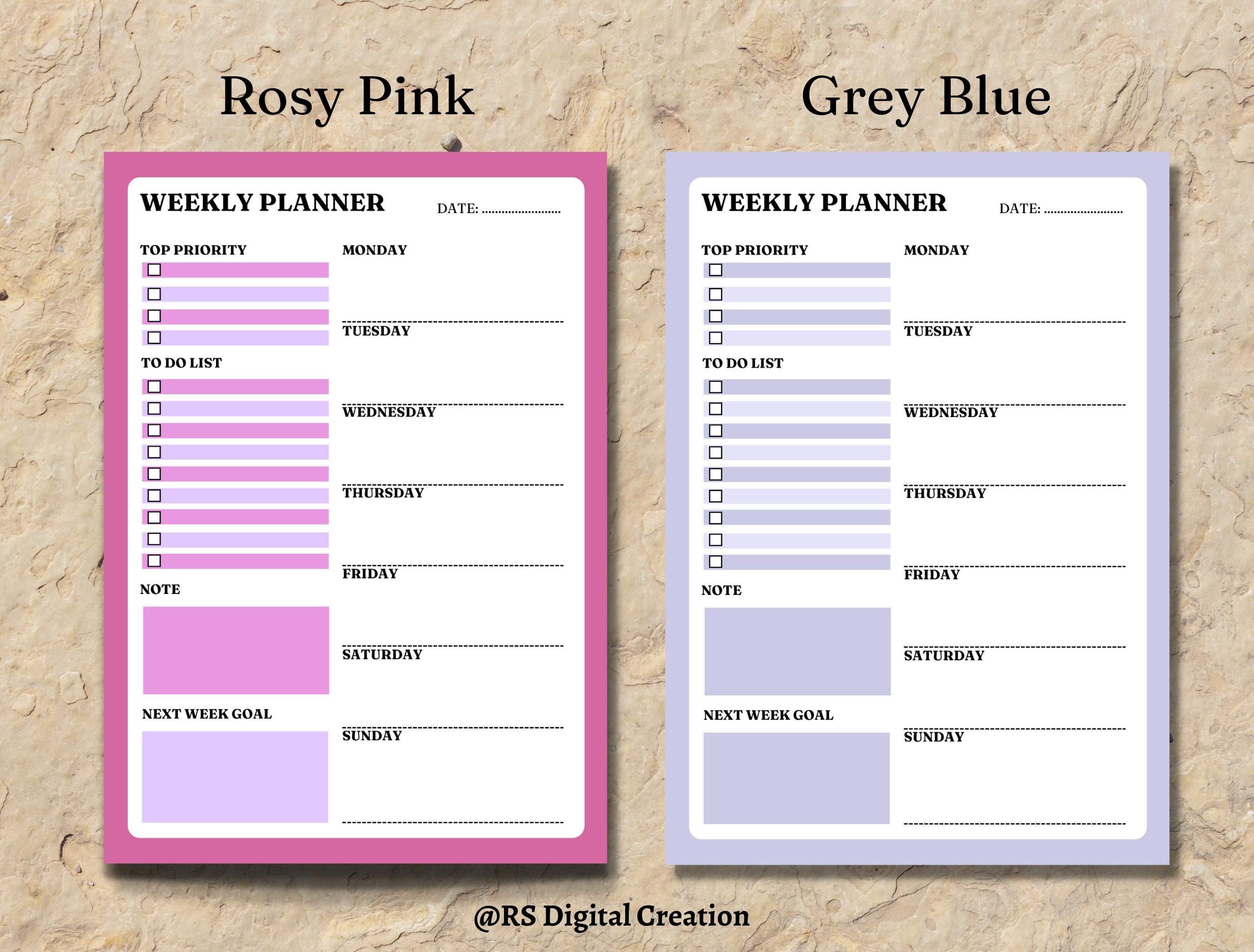 Colorful Weekly Planner Printable PDF Instant Download Quick Print A4 ...