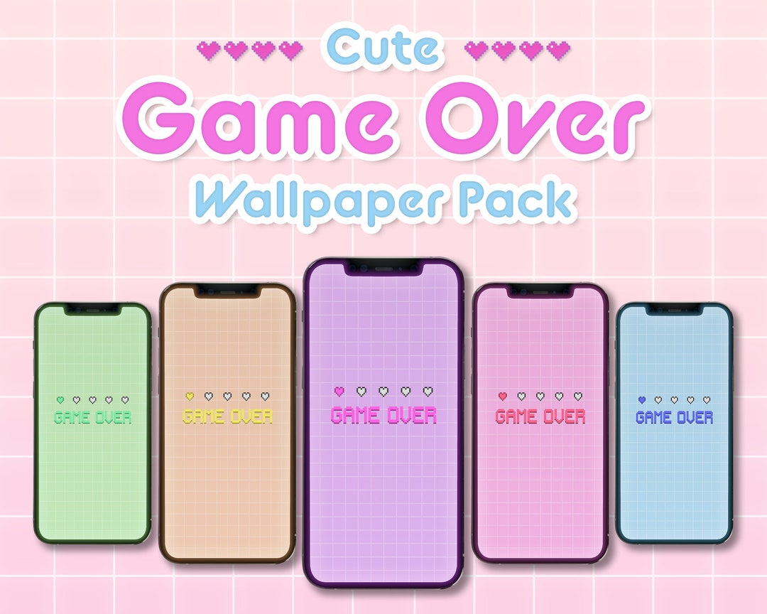 Game Over | iPhone Wallpapers | 5 Wallpaper Set | Cute, Retro, Pastel ...