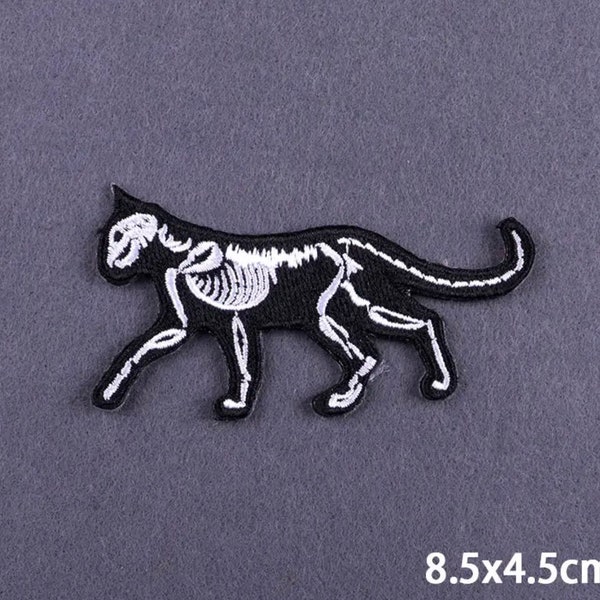 Cat Skeleton Patch - Etsy