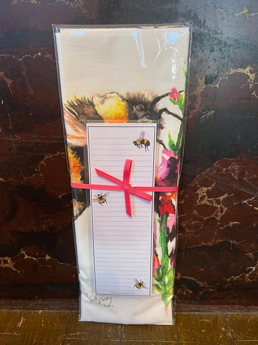 Bumble Bee Flour Sack Kitchen Towel With Bee Notepad - Etsy