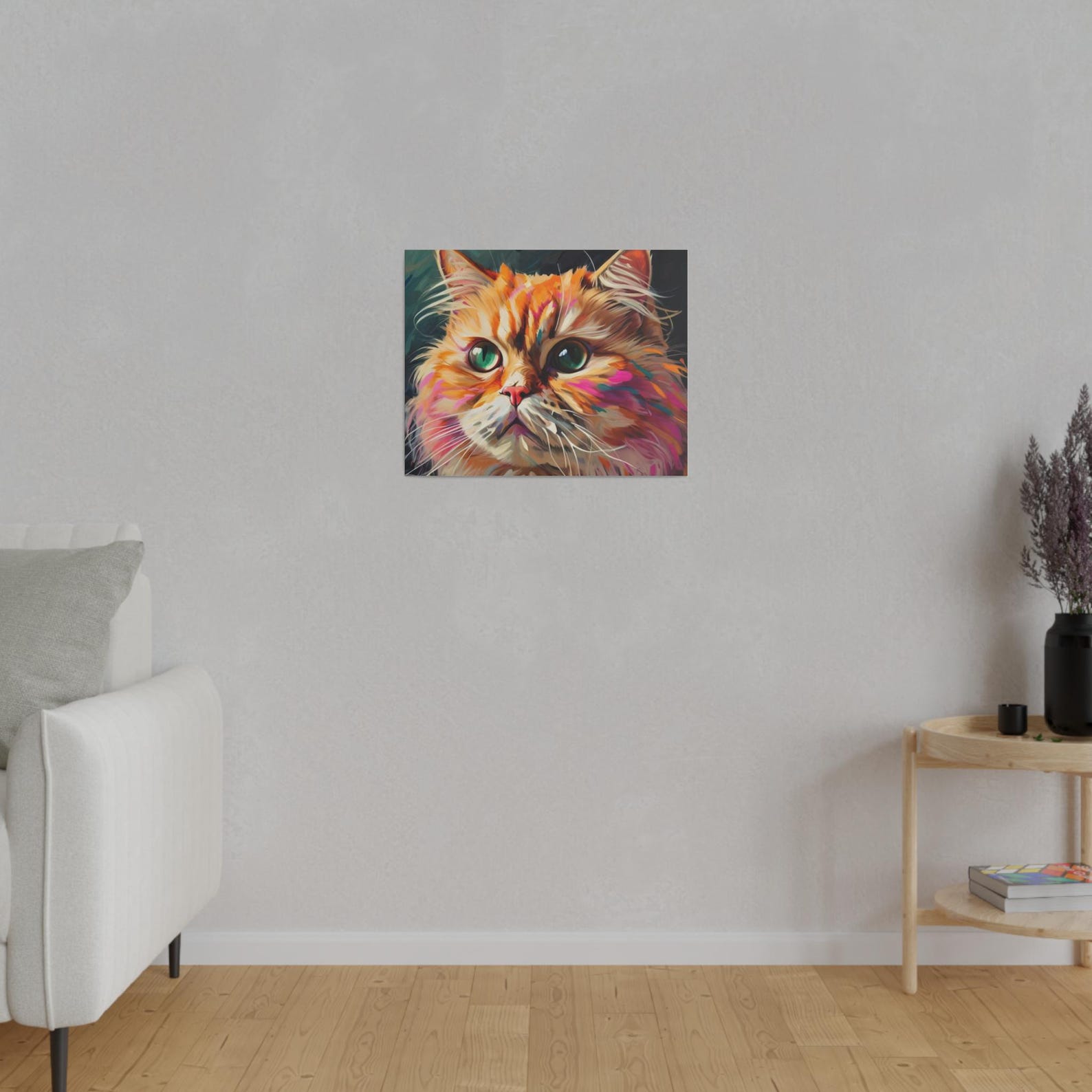 Cat Art, Cat Painting, Cat Matte Canvas, Stretched, 0.75", Pet Portrait ...